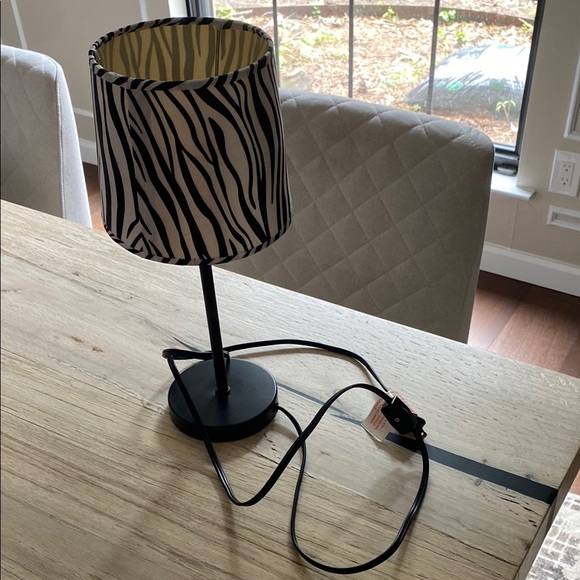 Accents | Zebra Print Table Lamp With Black Base | Poshmark